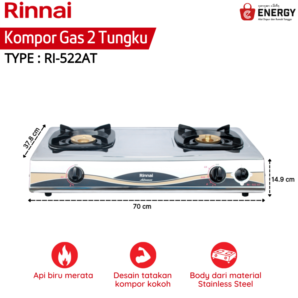 RINNAI KOMPOR GAS RI-524A - Energy Bali
