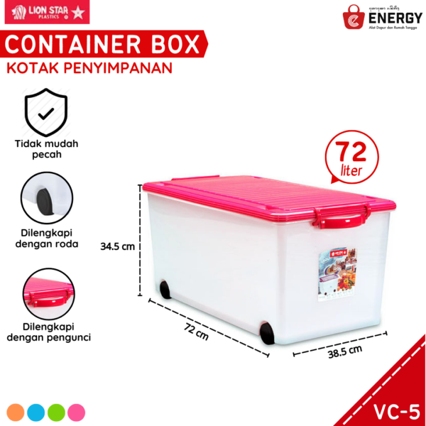 LION STAR CONTAINER BOX 72 LITER - Energy Bali