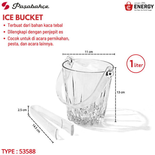 PASABAHCE ICE BUCKET KACA 1 LITER - Energy Bali
