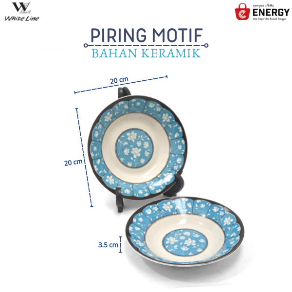 WHITE LINE PIRING MOTIF BUNGA - Energy Bali