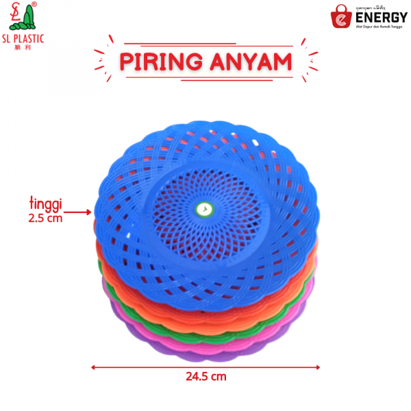 PIRING ANYAM PLASTIK WARNA - Energy Bali