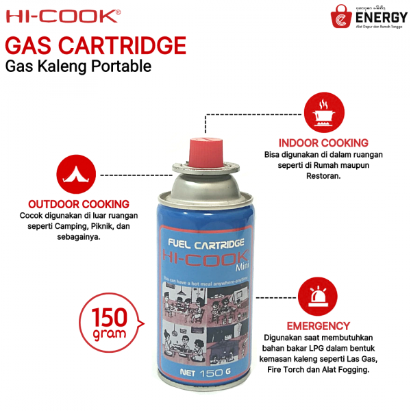 HI-COOK GAS CARTRIDGE 150G - Energy Bali