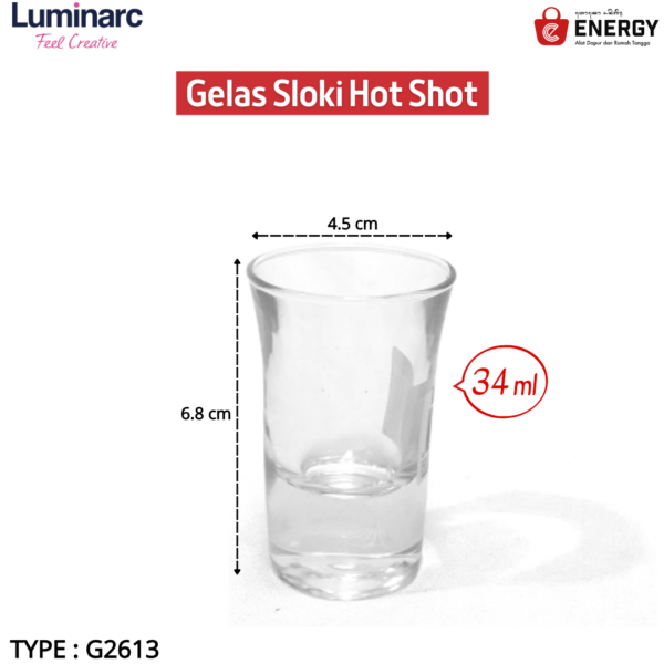 LUMINARC GELAS SLOKI HOT SHOT 34 ML - Energy Bali