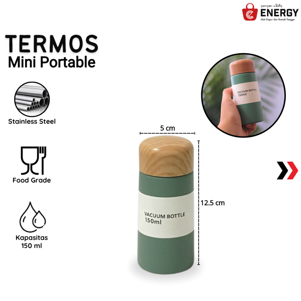 TERMOS MINI PORTABLE 150 ML - Energy Bali