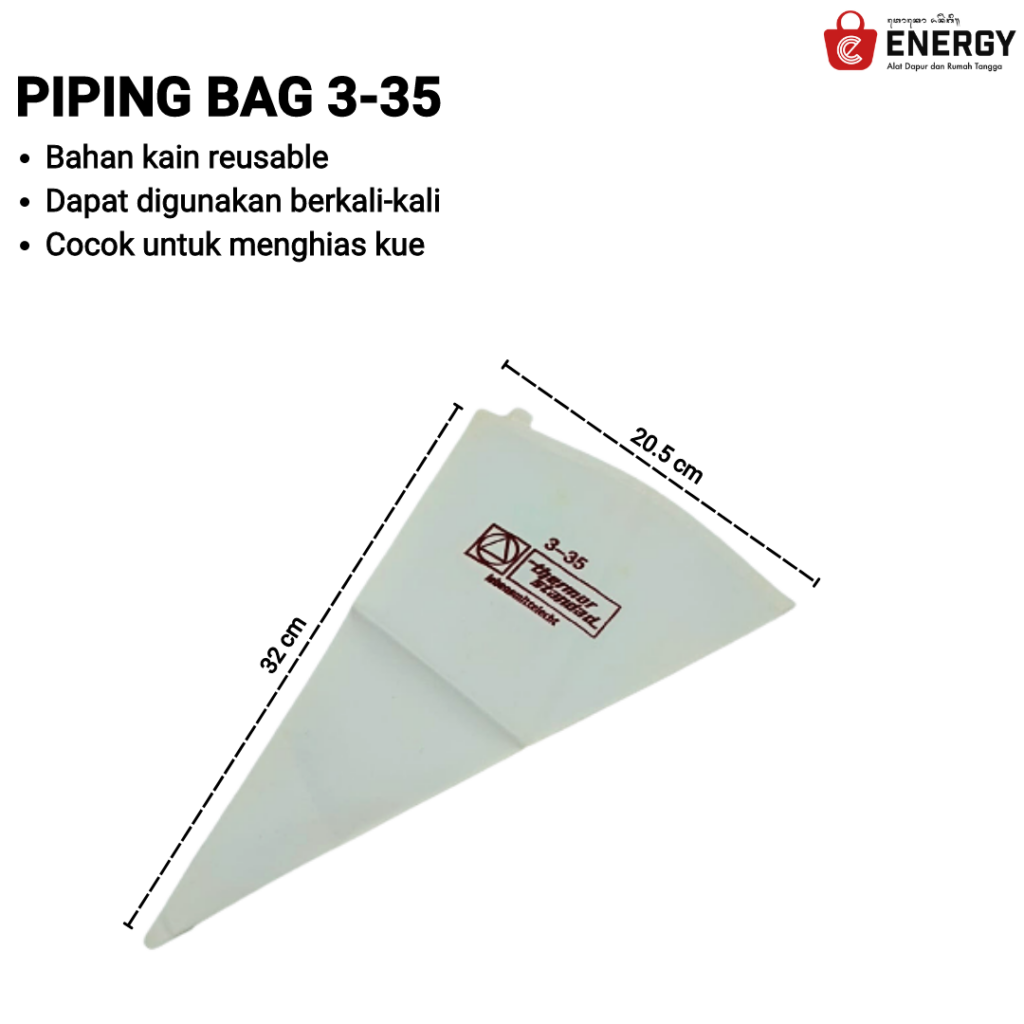 PIPING BAG KAIN PUTIH 3-35 - Energy Bali
