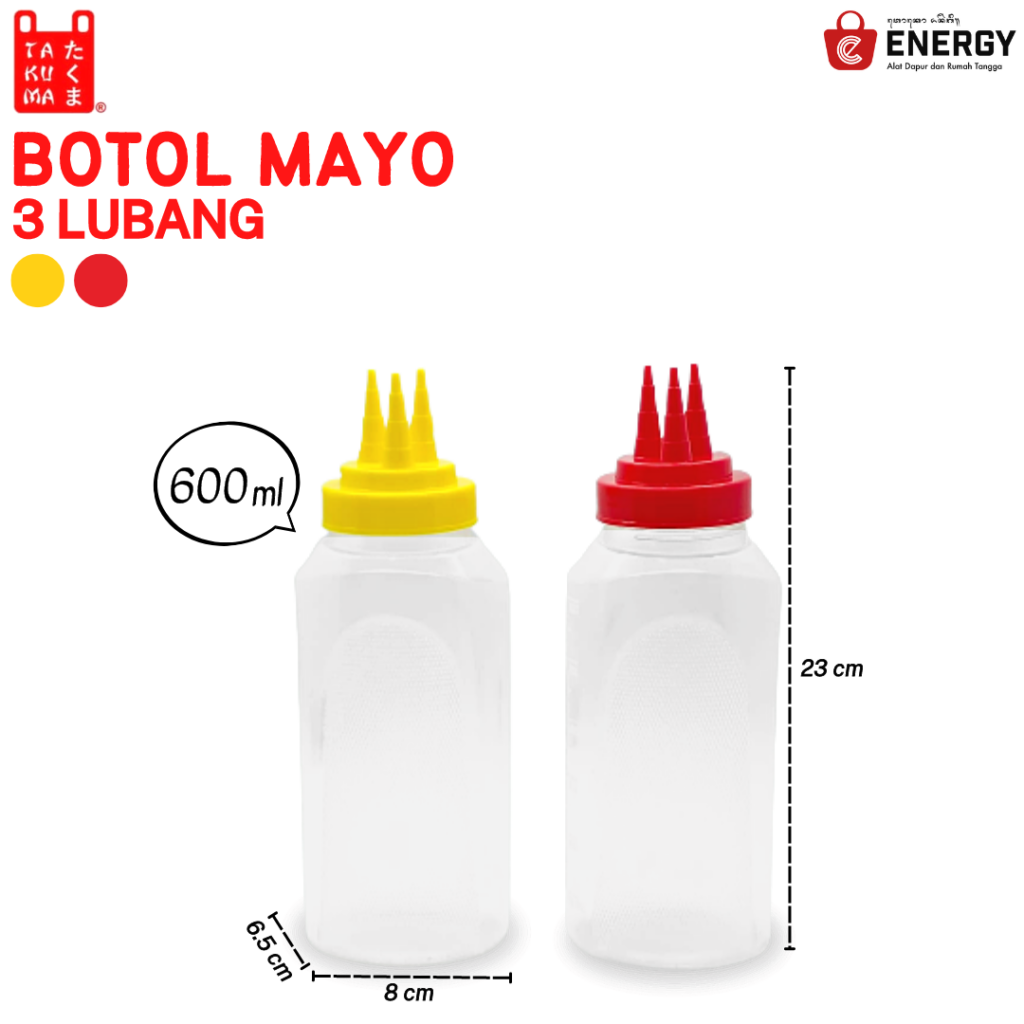TAKUMA BOTOL MAYO 3 LUBANG 600 ML - Energy Bali