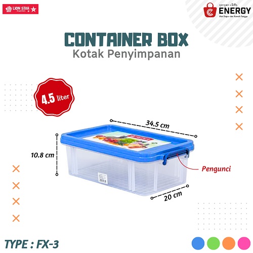 LION STAR CONTAINER BOX 4.5 LITER - Energy Bali
