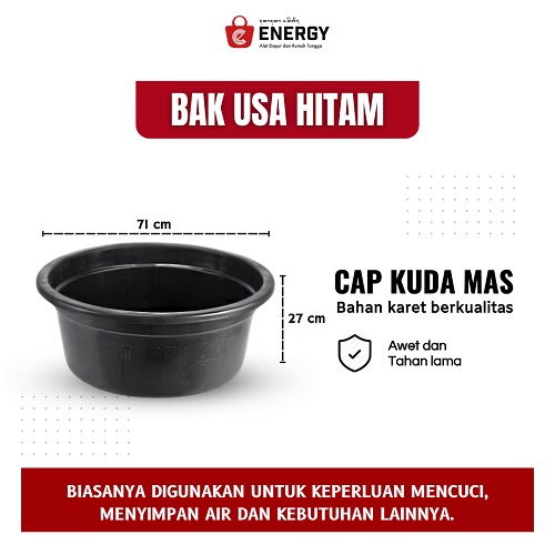 CAP KUDA MAS BAK USA HITAM - Energy Bali