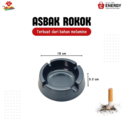 VANDA ASBAK ROKOK MELAMIN HITAM - Energy Bali