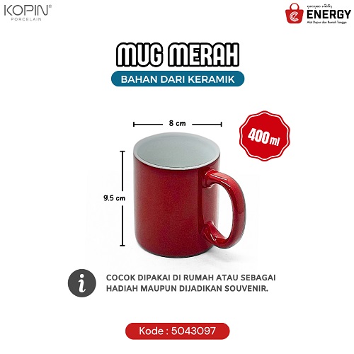 KOPIN MUG MERAH 400 ML - Energy Bali