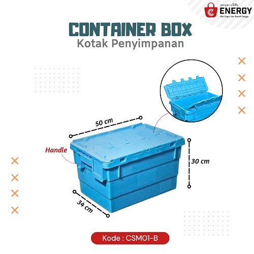 NESTABLE CONTAINER BOX BIRU 50 LITER - Energy Bali